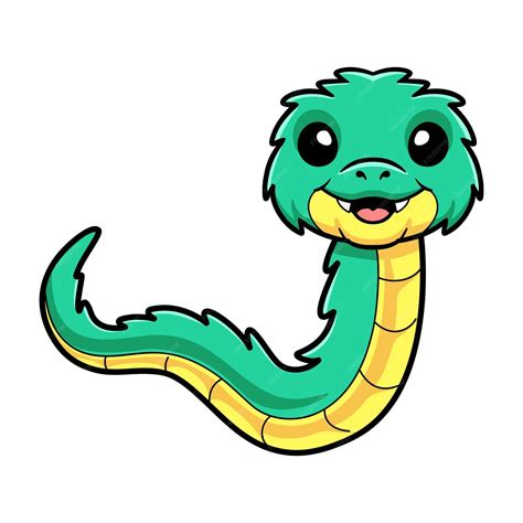 Premium Vector Cute Green Spiny Bush Viper Cartoon