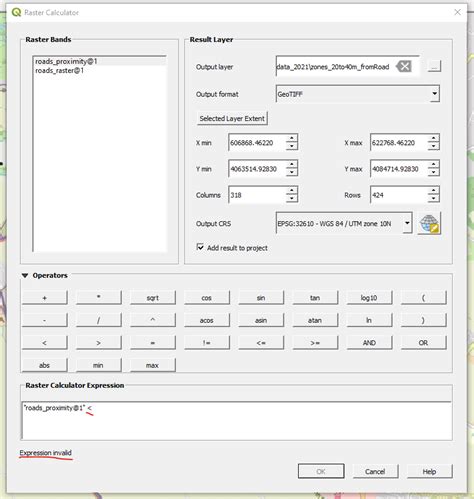 Raster Calculator Expression Invalid Error With Any Operator Rqgis