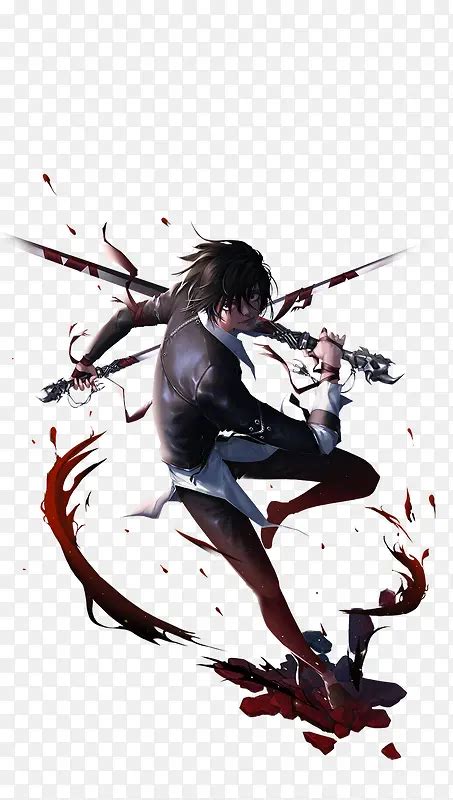 拿双剑的男子手绘png图片素材下载图片编号10994679 Png素材网