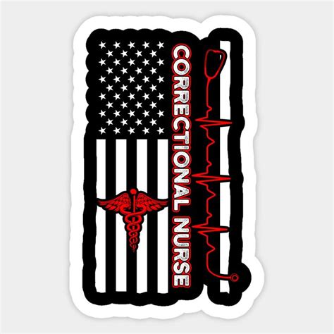 Correctional Nurse Usa Flag Sticker