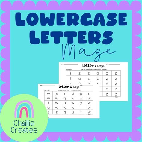 Lowercase Letters Maze Pack By Chaillie Creates Tpt