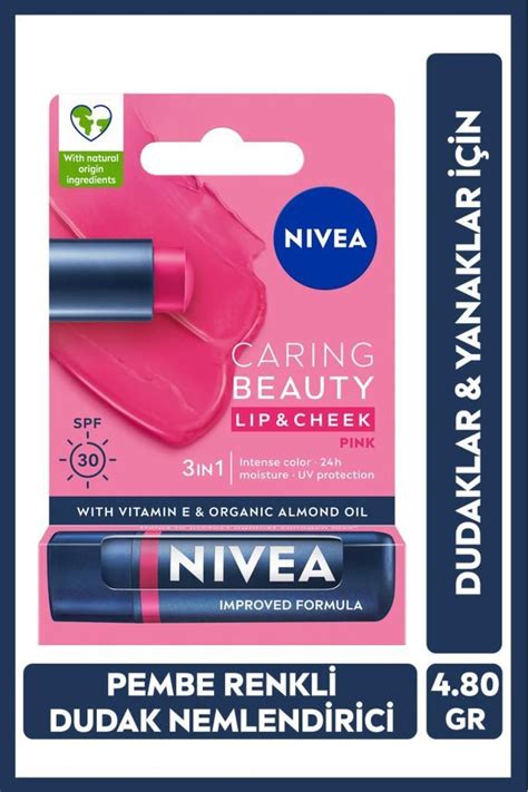 Nivea Renkli Dudak Bakım Kremi Pembe 4 8gr Nemlendirme Spf30 Doğal Yağlar E Vitamini Dudak Ve