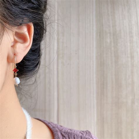 Ruby Pearl Earrings Abbott Atelier Artisan Jewelry