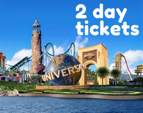 Universal 2 Day Tickets Single Or Park To Park Hopper Pass