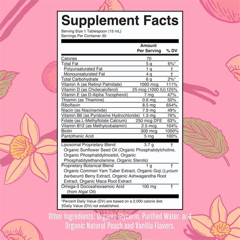 Mary Ruths Organic Womens Multivitamin With Liposomal Vanilla Peach