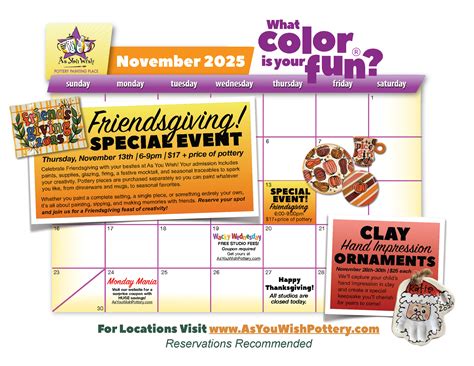 Calendar As You Wish Pottery