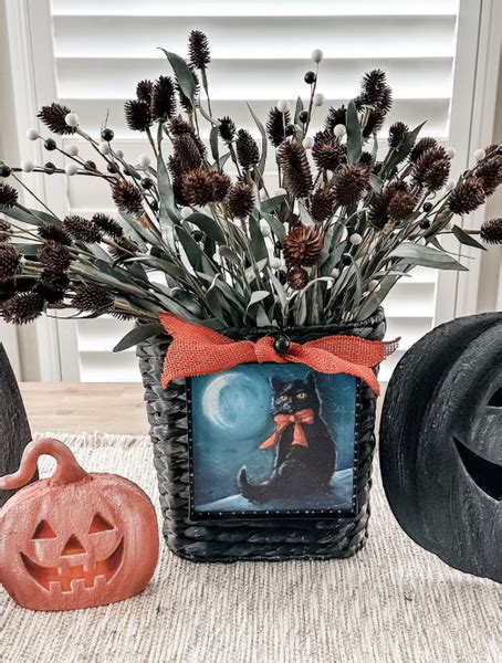 Mini Hamilton Black Cat And Bow Cactus Flower