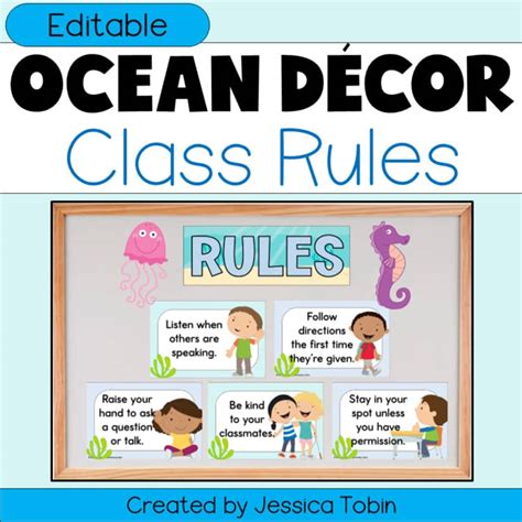 Ocean Classroom Rules Posters School Rules For An Ocean Classroom