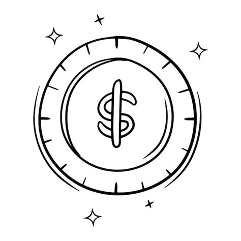 Premium Vector Hand Drawn Dollar Coin Doodle Vector Sketch Illustration
