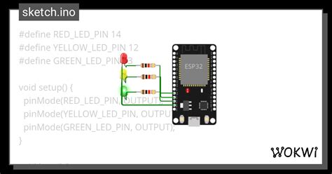 Simple Trafic Light Wokwi Esp32 Stm32 Arduino Simulator