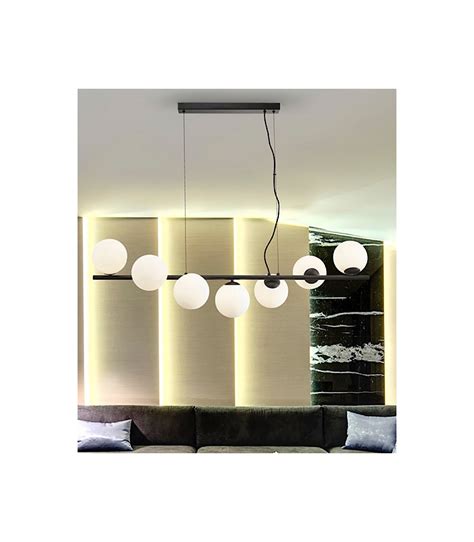 Lampara Colgante Lineal Inoa 7l Negro Opal Schuller
