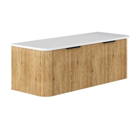 Minka Curved Scandi Oak 1200 Wall Hung Cabinet Designer Bathrooms Plus