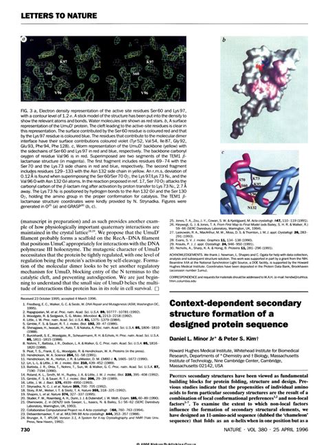 pdf context dependent secondary structure formation of a designed