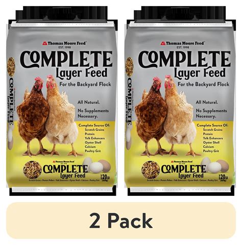 2 Pack Thomas Moore Feeds Complete Feed For Laying Hens 20lb