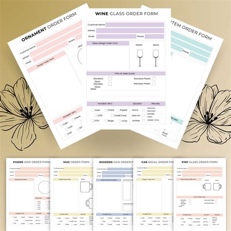 Small Business Order Forms Bundle Editable Invoice Templates Digital