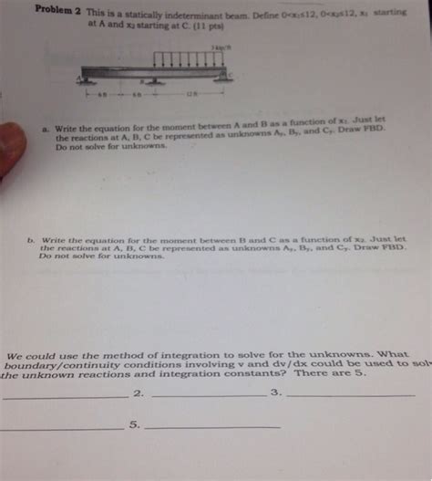 Solved This Is A Statically Indeterminant Beam Define
