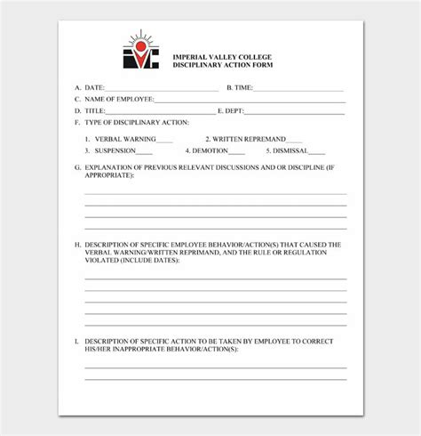 12 Printable Employee Write Up Forms Free Word Pdf