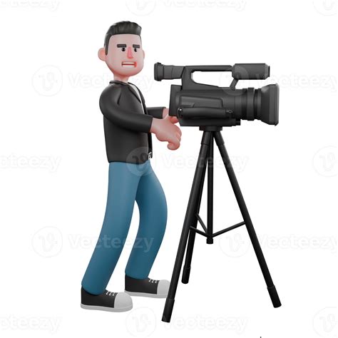 Cartoon Cameraman Design In Creative Style Artwork 3d A Male Cameraman