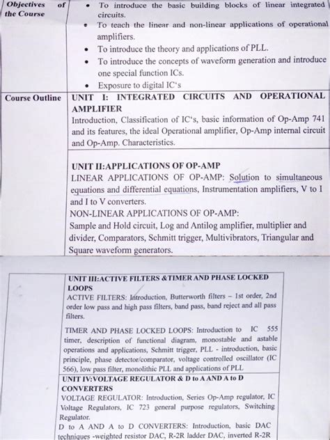 Linear And Digital Ics And Application Syllabus Pdf