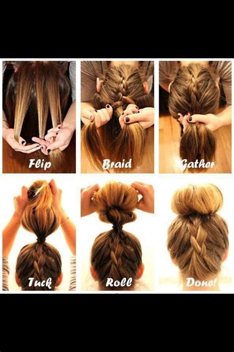 Bottom Braid Bun Diy Hairstyles Hair Tutorial Long Hair Styles