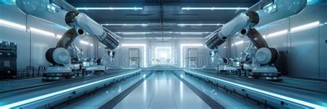A Clean Modern And Efficient Manufacturing Facility With Robotic Arms