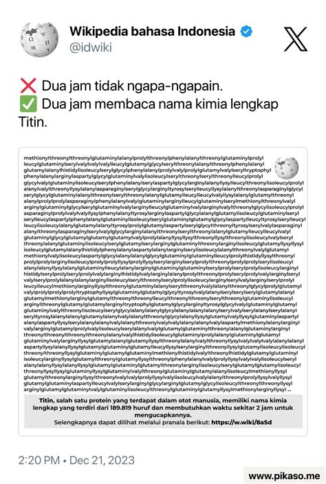 Butuh Waktu Tiga Jam Membaca Nama Lengkap Kimia Titin Mau Coba Zetizens Id