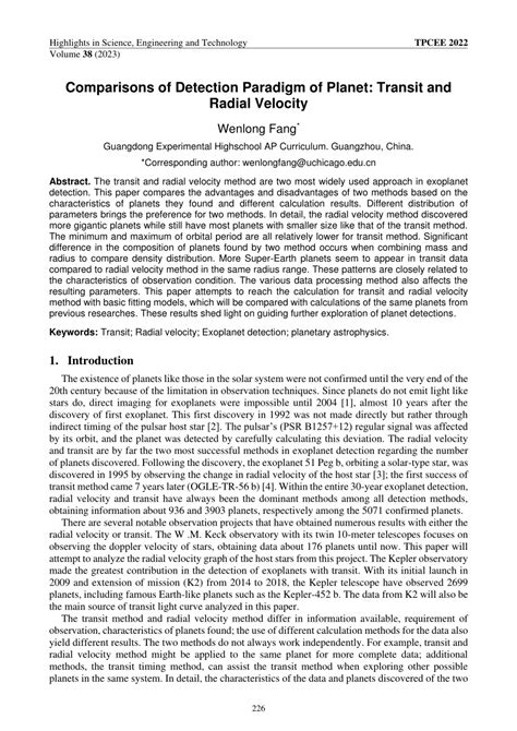 pdf comparisons of detection paradigm of planet transit and radial