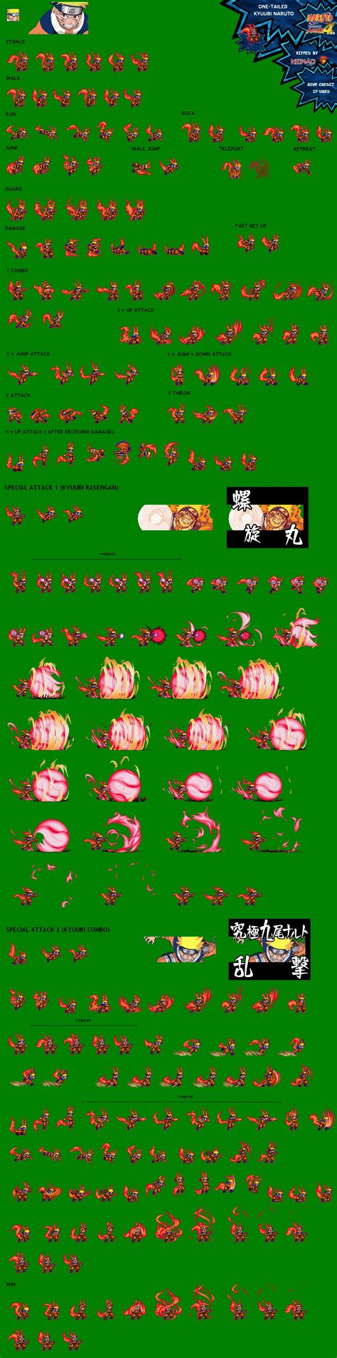 Naruto Jus Sprite Sheet Naruto Sprite Sheet Tailed Deviantartattack