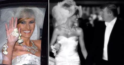 Melania Trumps 100000 Wedding Gown From Donald Trump Wedding Up