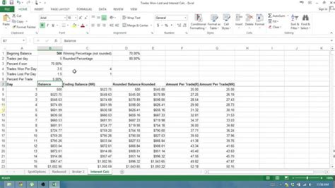 Forex Compounding Spreadsheet — Db