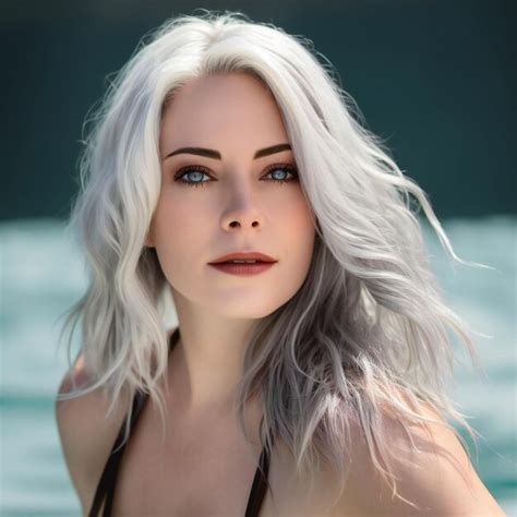 Premium Photo Portrait Of A Beautiful Girl With White Hair On The Beach