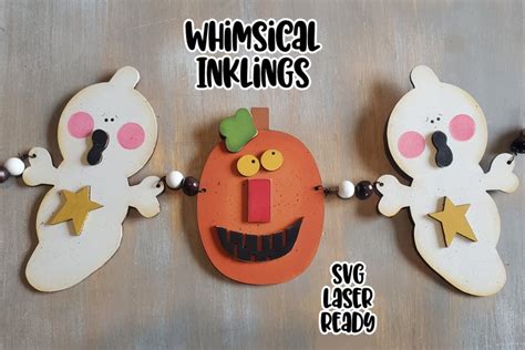 Ghosty Halloween Banner Bunting Laser Svg