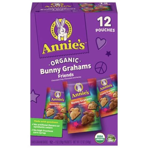 Annies Homegrown Cracker Bunny Grahams Snack Pack 12 Oz Case Of 4