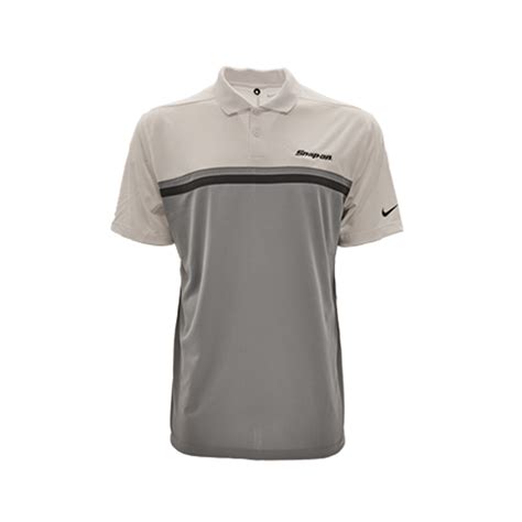 Nike® White Grey Black Polo Snap On Consumer