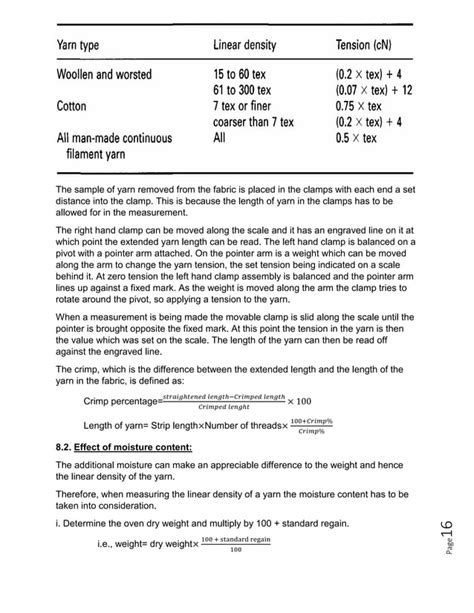 Yarn Linear Density Measurement And Its Significance Pdf