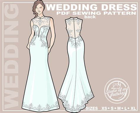 Mermaid Wedding Dress Sewing Pattern With Lace Pdf Digital Download 5