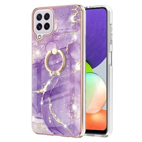 Marble Mønstret Deksel Med Ring Holder Til Samsung Galaxy A22 4g M32