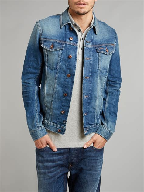 Diesel Two Pocket Denim Jacket In Black For Men Lyst
