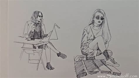 как рисовать наброски людей как рисовать скетчи юрий синчуков Youtube