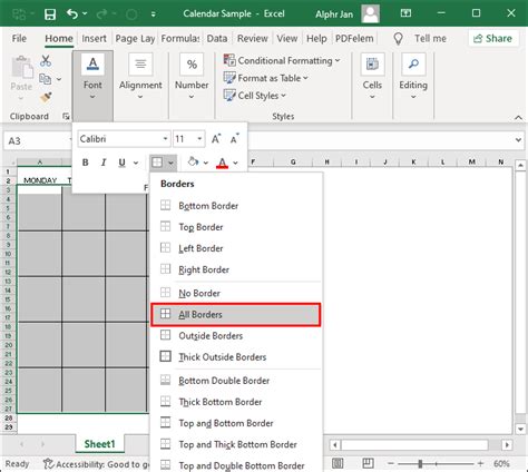 Как создать календарь в Excel Elub