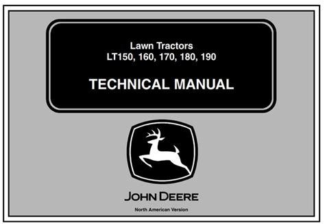 John Deere Lt150 Lt160 Lt170 Lt180 Lawn Tractors Technical Manual