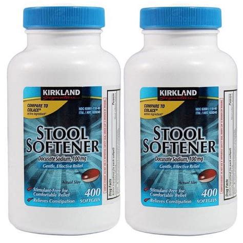 Kirkland Signature Stool Softener 100mg Soft Laxative Pills 400