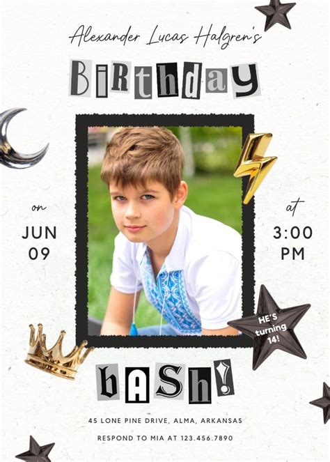 Birthday Bash Invitation Template Free Greetings Island