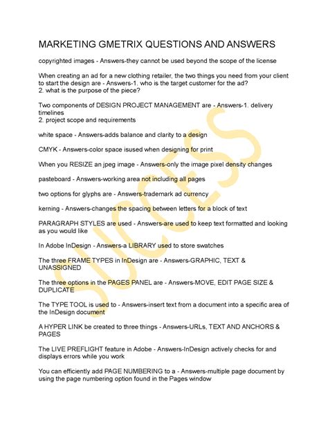 Marketing Gmetrix Questions And Answers Exams Business Economics