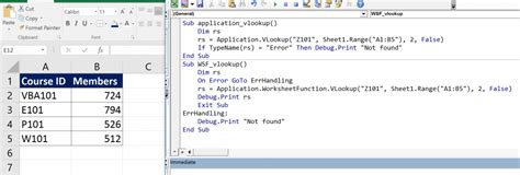 Applicationvlookup Và Worksheetfunctionvlookup Trong Vba Excel