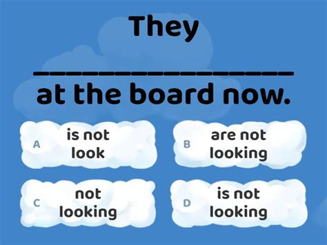 Present Progressive Negative Quiz