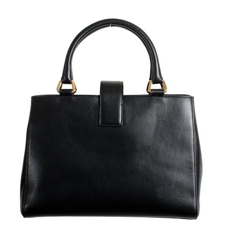 Jimmy Choo Womens Black Leather Lockett Satchel Handbag Bag