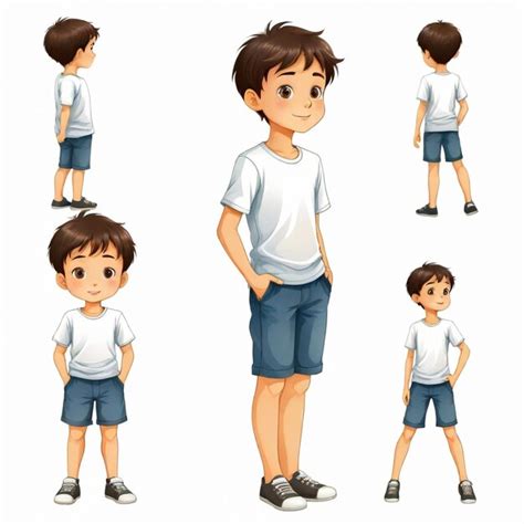 Premium Vector Boy Needing Vector Set White Background Isolated A High