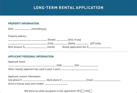 Free Rental Application Form Templates What To Include Application Form For Renting A Property
