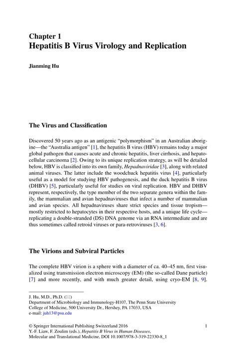 Pdf Hepatitis B Virus Virology And Replication